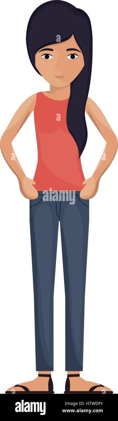 Woman cartoon icon. Female avatar person human and people theme ...