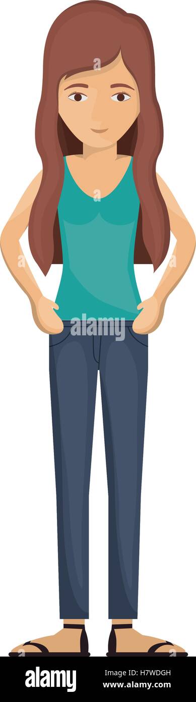 Woman cartoon icon. Female avatar person human and people theme ...