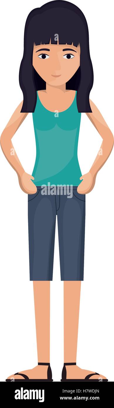 Woman cartoon icon. Female avatar person human and people theme ...