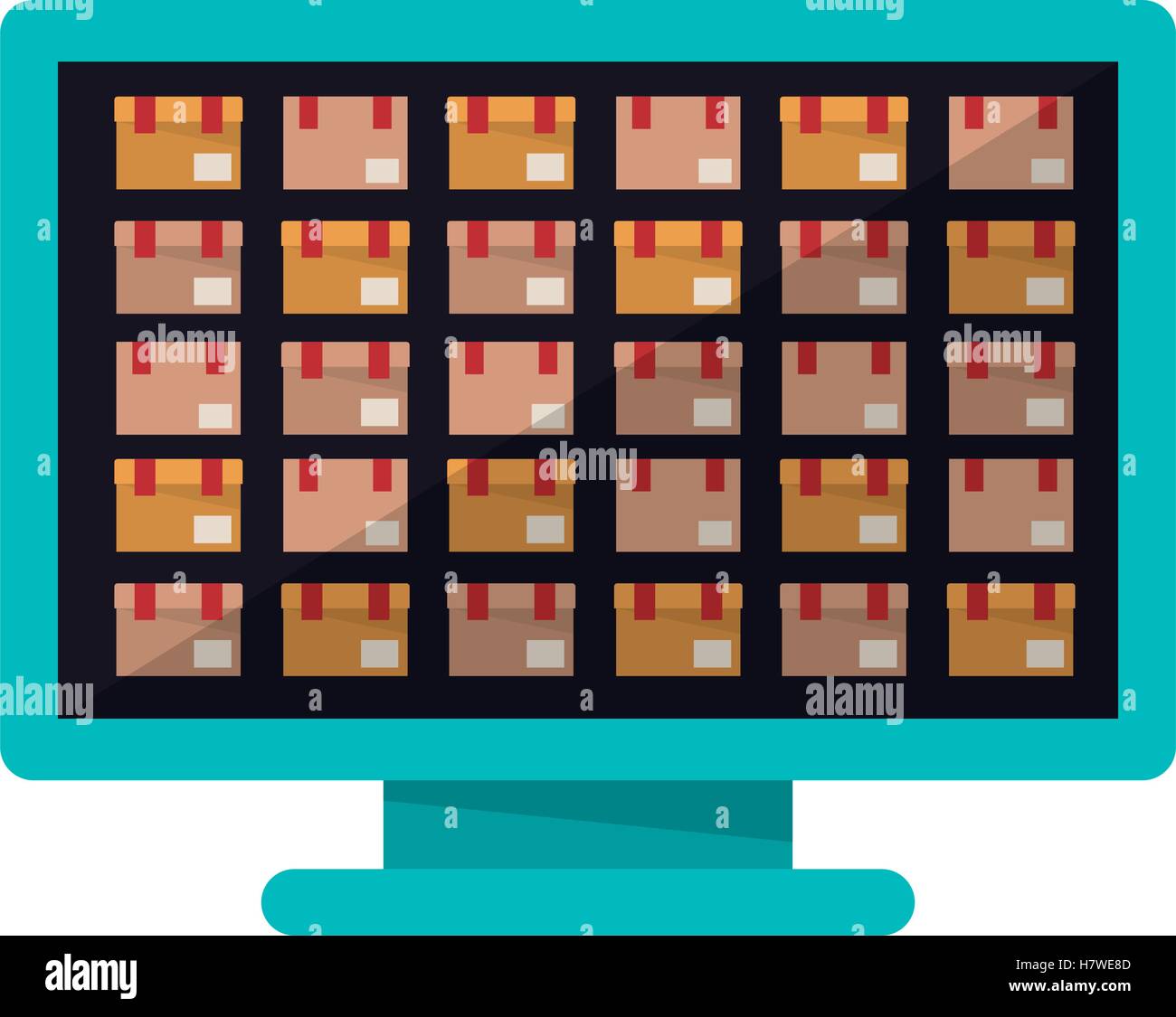 Package and computer icon. Delivery shipping logistic and distribution ...