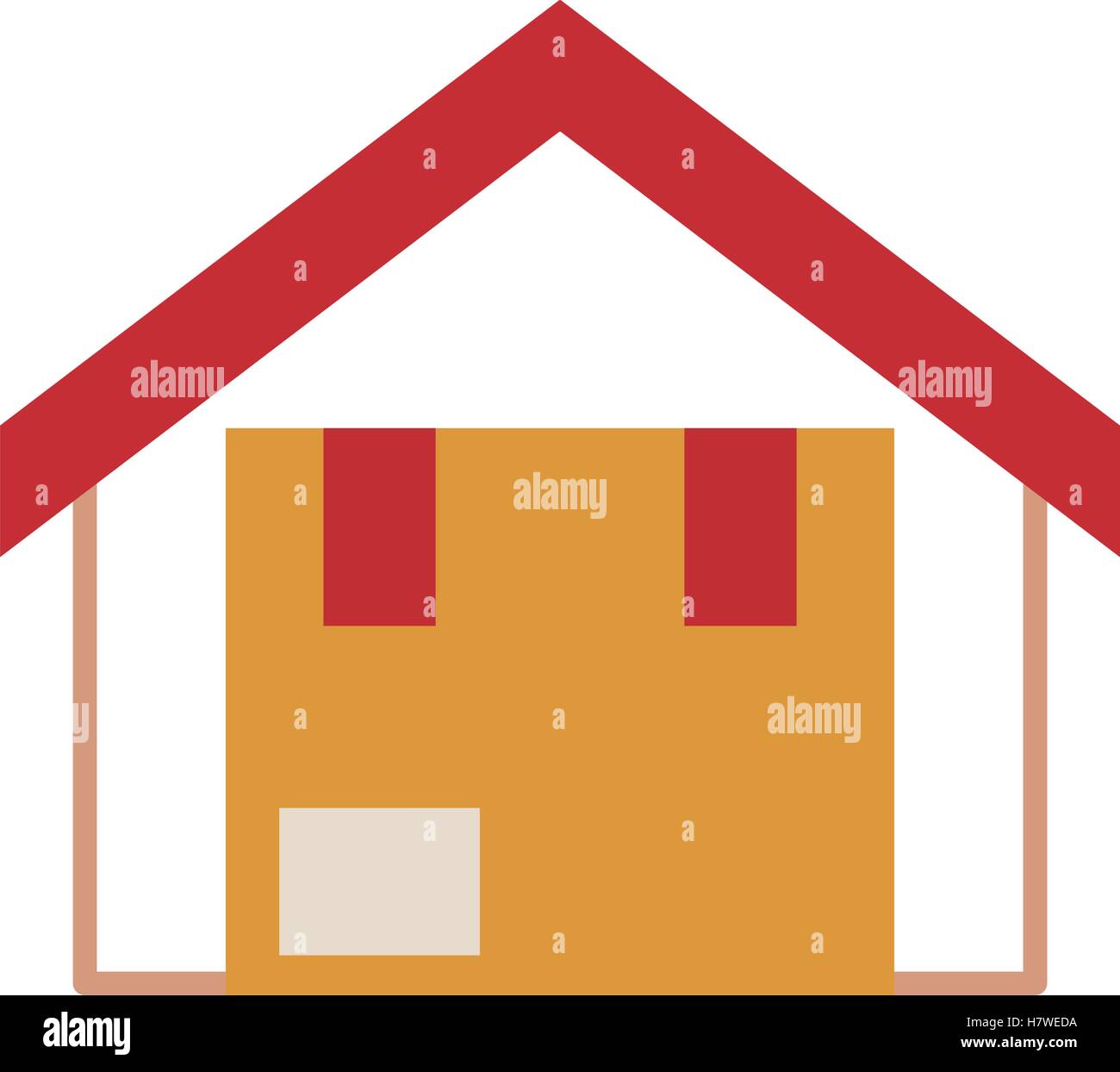 Package inside house icon. Delivery shipping logistic and distribution ...