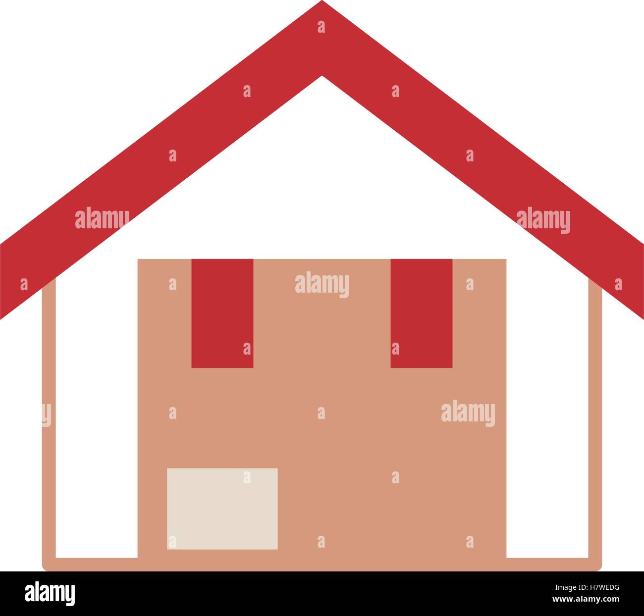 Package inside house icon. Delivery shipping logistic and distribution ...