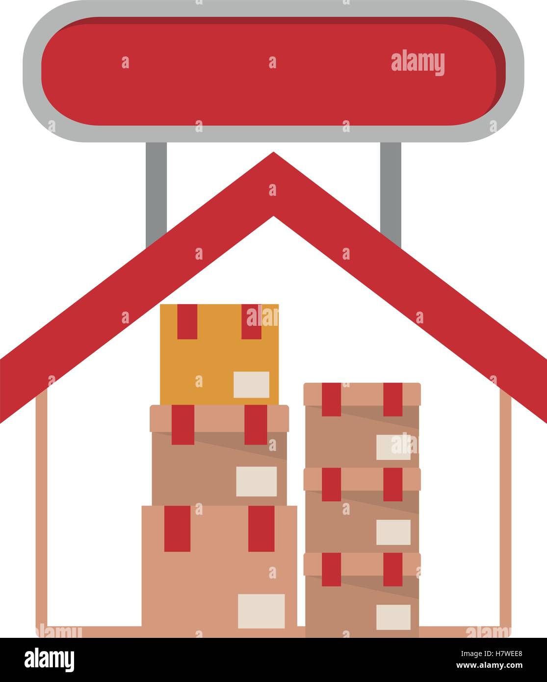 Package inside house icon. Delivery shipping logistic and distribution ...