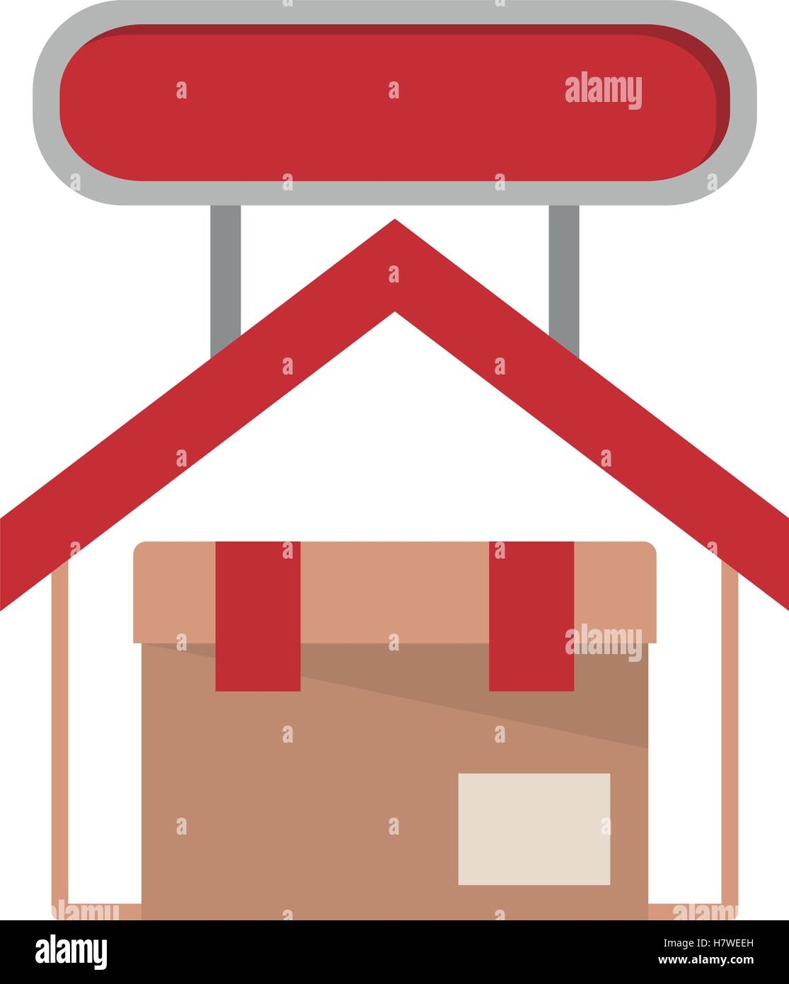 Package inside house icon. Delivery shipping logistic and distribution ...