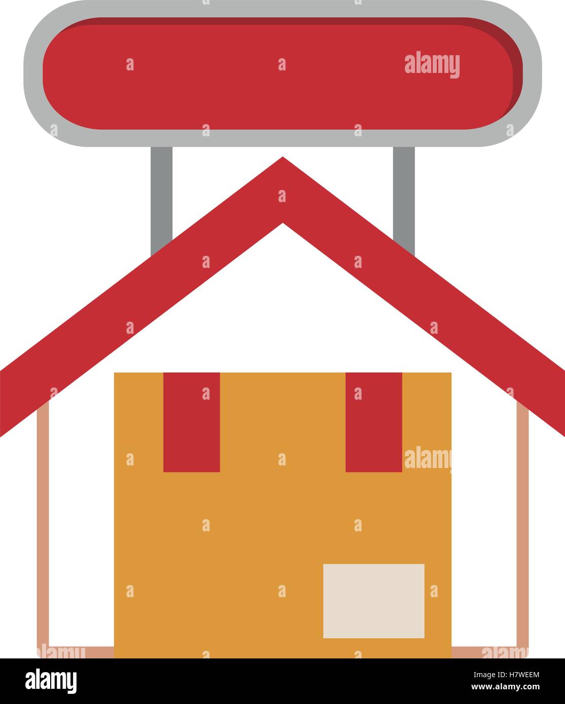 Package inside house icon. Delivery shipping logistic and distribution ...