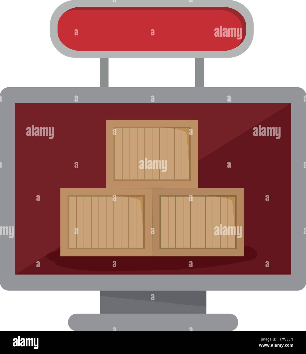 Package and computer icon. Delivery shipping logistic and distribution ...