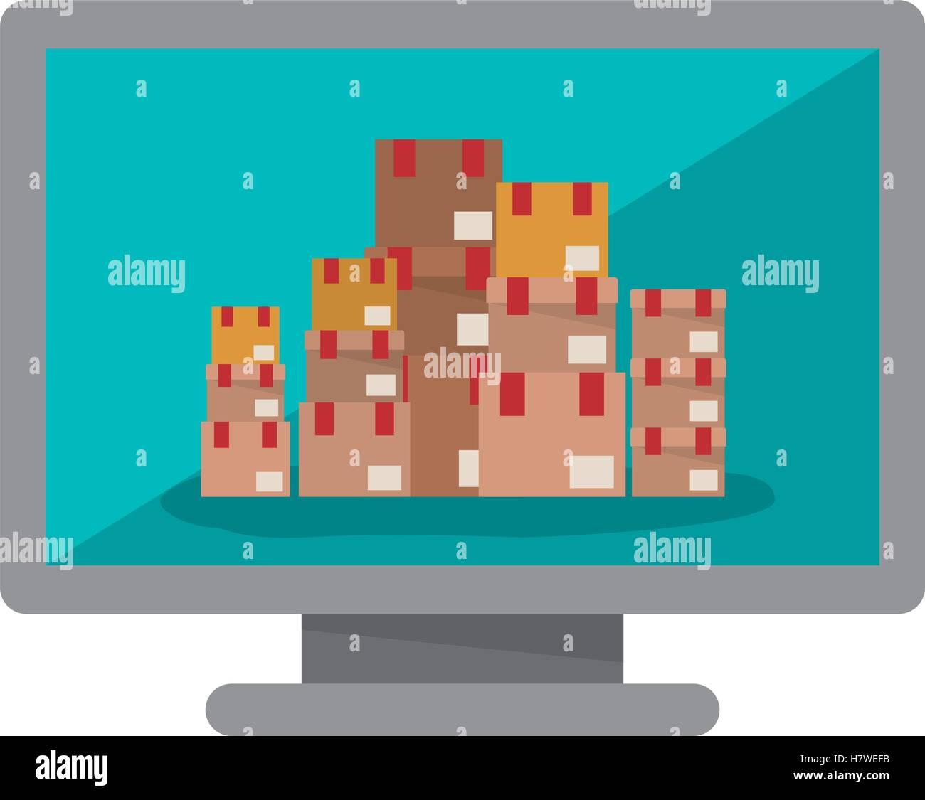 Package and computer icon. Delivery shipping logistic and distribution ...