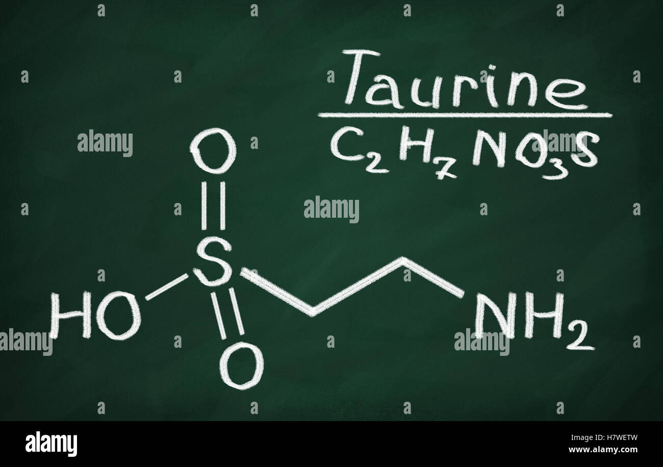 Structural model of Taurine on the blackboard Stock Photo - Alamy