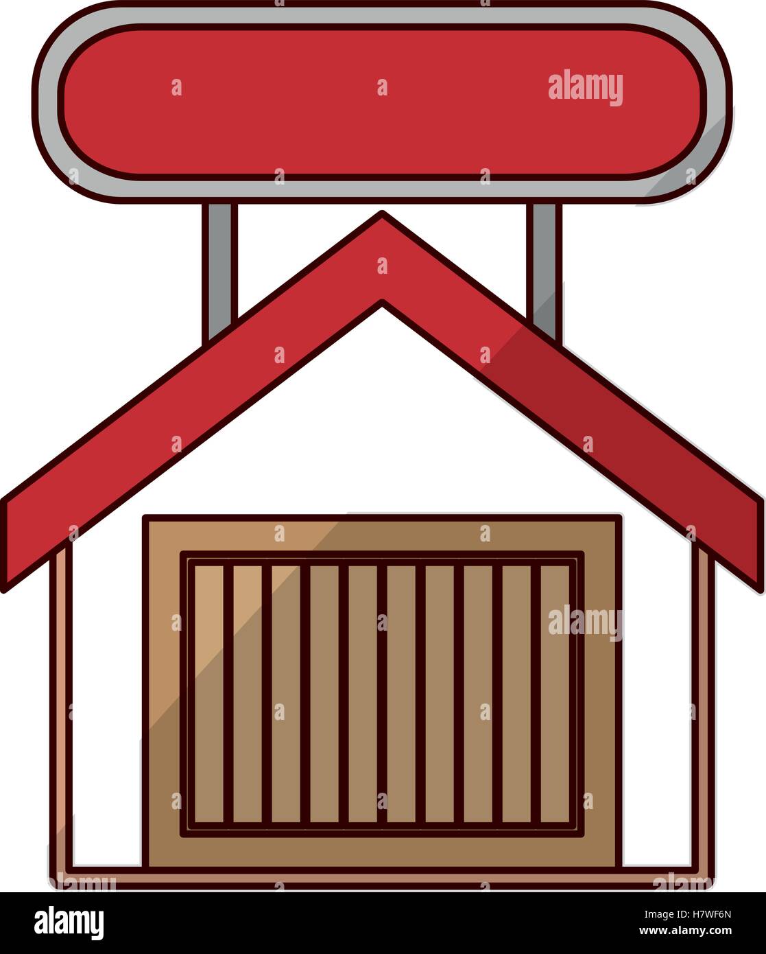 Package with label inside house icon. Delivery shipping logistic and ...