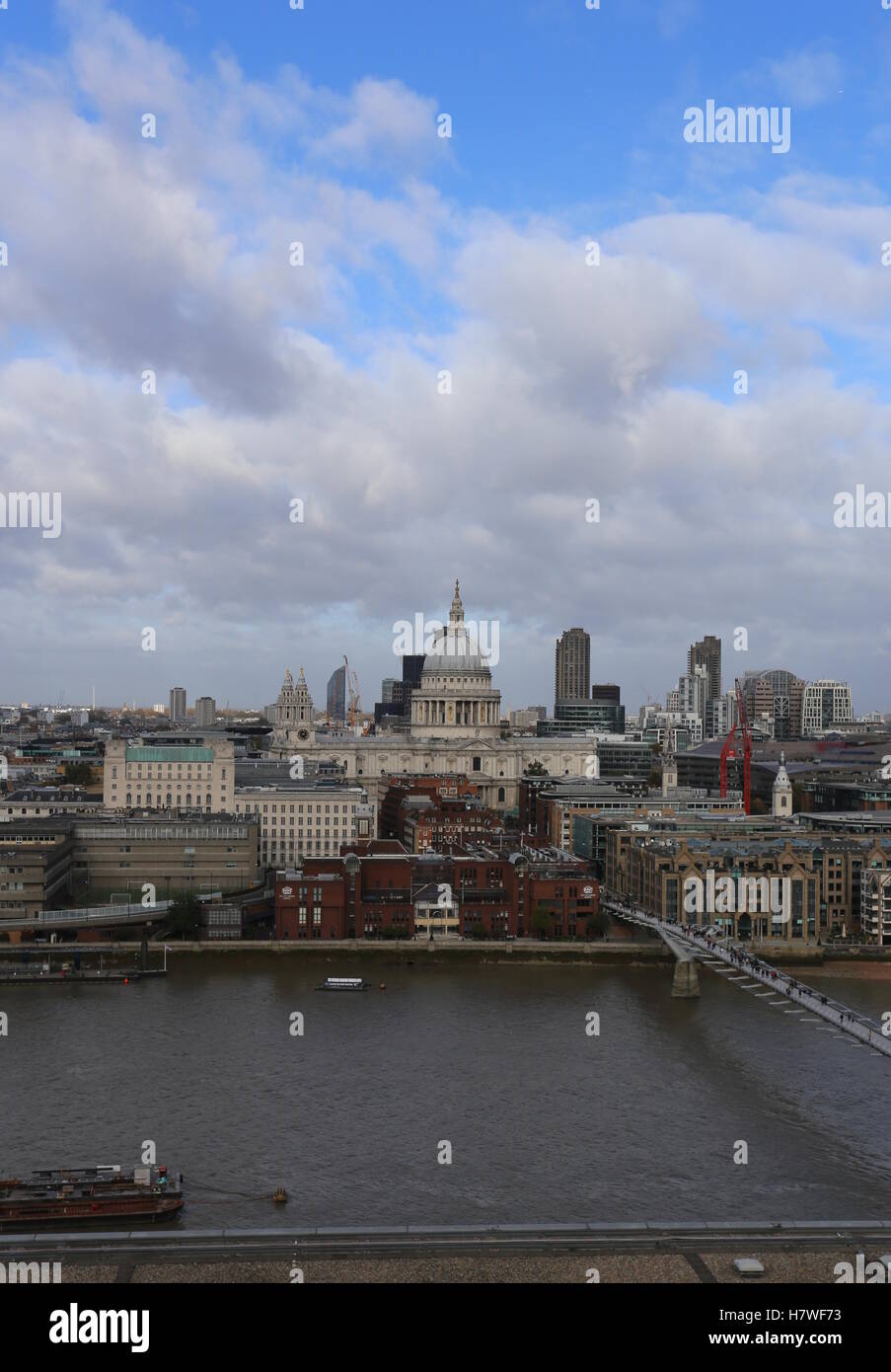 Elevated view of River Thames from Switch House observation deck Tate ...