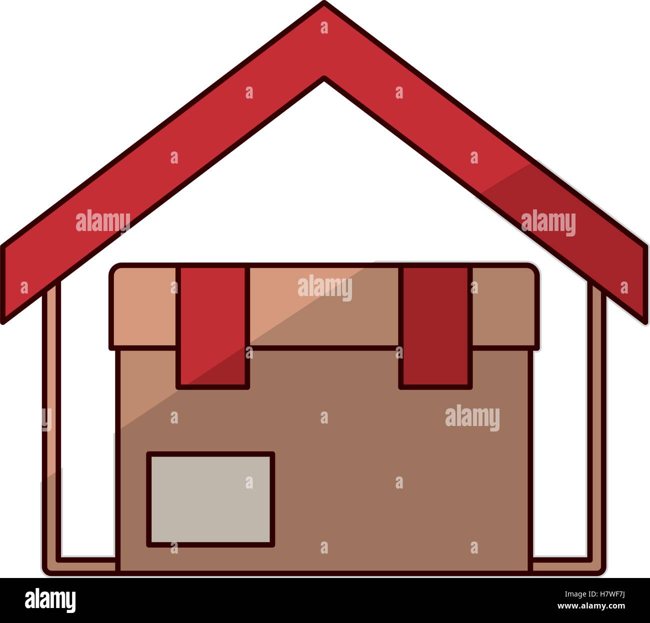 Package inside house icon. Delivery shipping logistic and distribution ...