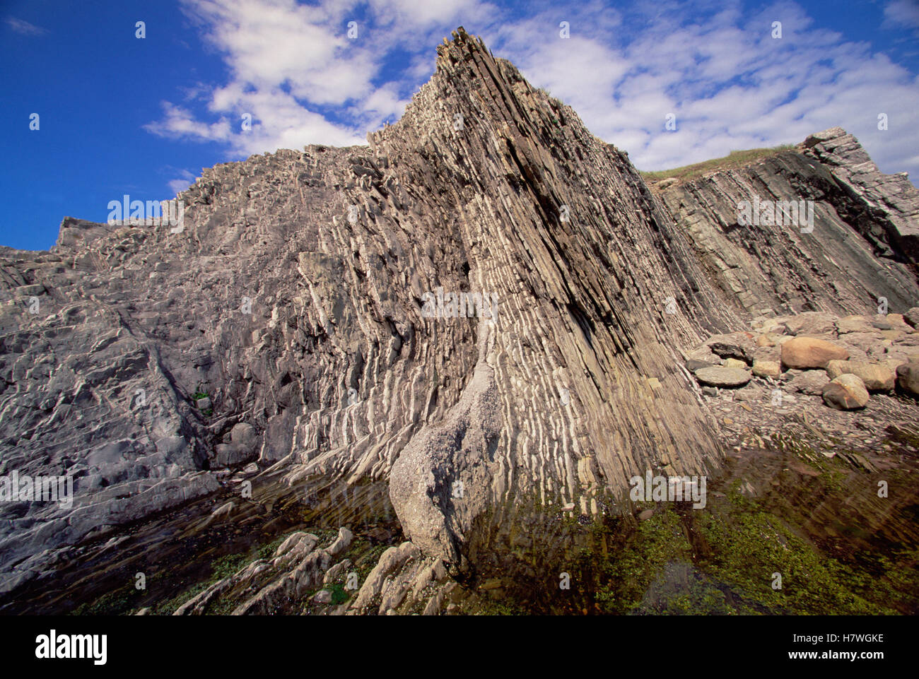 Sedimentary rock, some of the oldest exposed rock, uplifted and piled ...