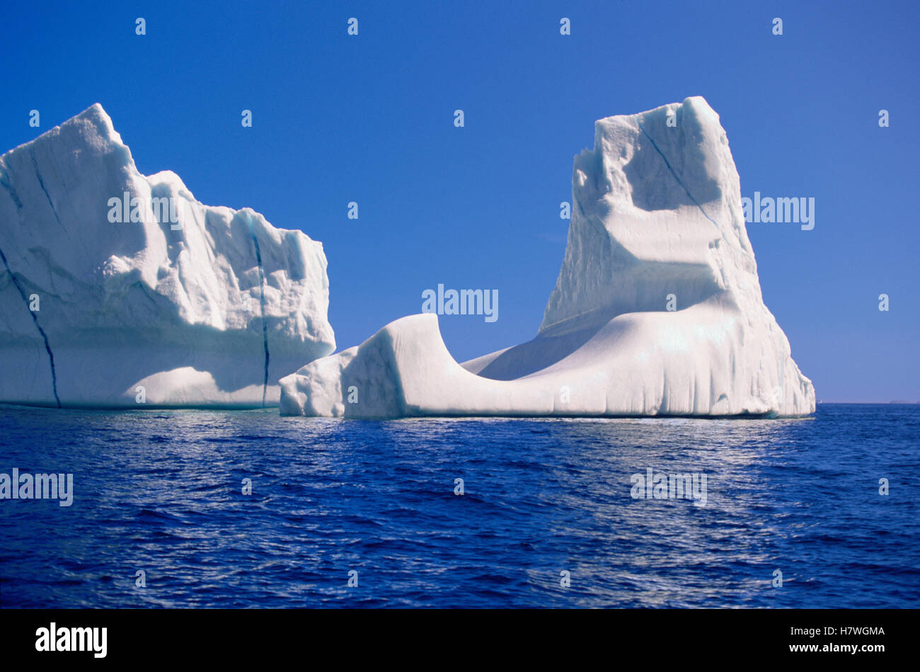 Iceberg floating south in Labrador current, summer season, Labrador Sea ...