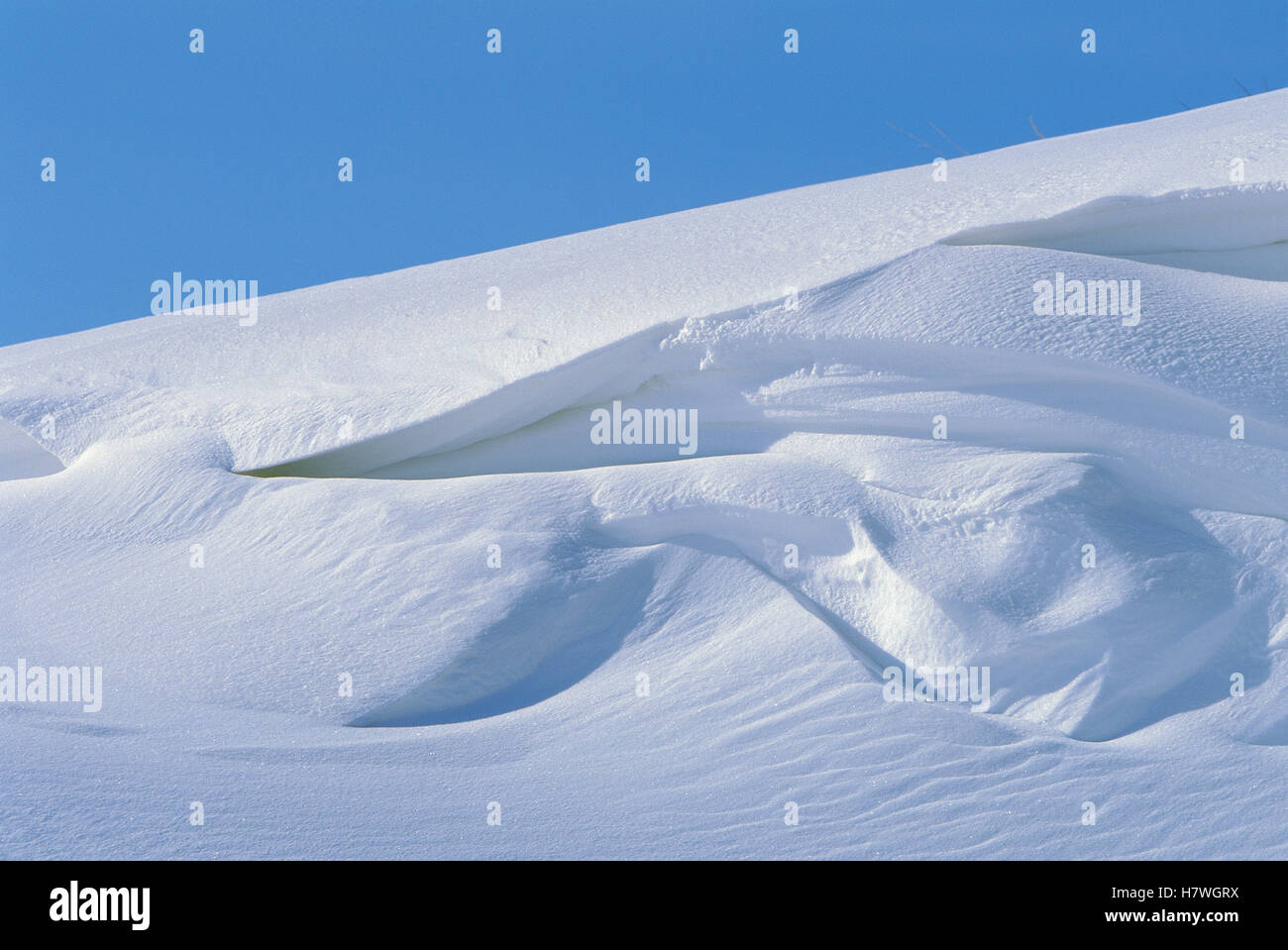 Snow cornices, forms in early spring, North Slope, Alaska Stock Photo ...