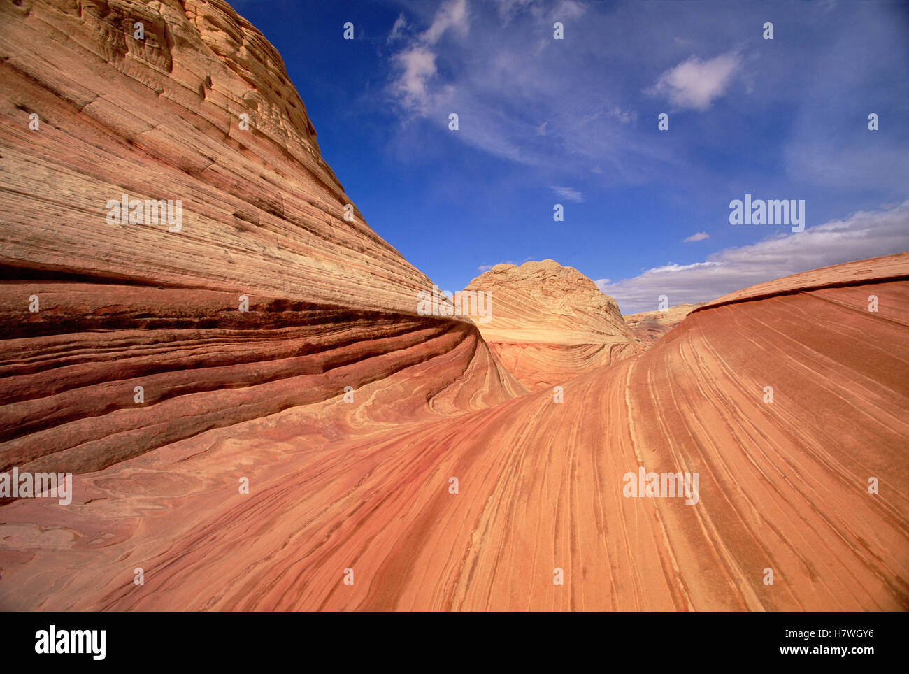 Sandstone buttes, petrified and folded ancient sand dunes, Colorado ...