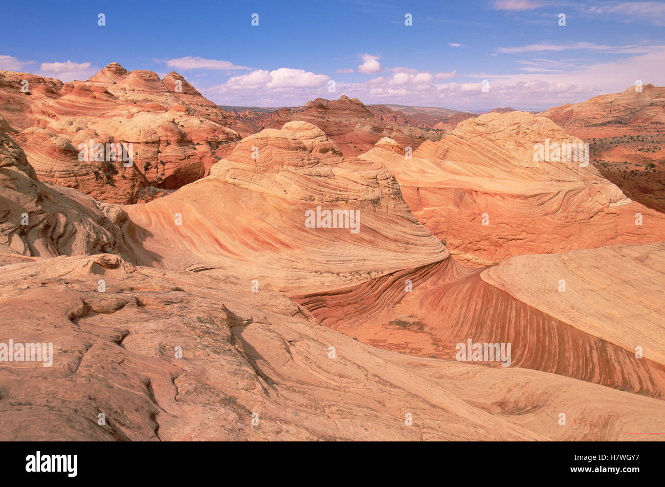 Sandstone buttes, petrified and folded ancient sand dunes, Colorado ...