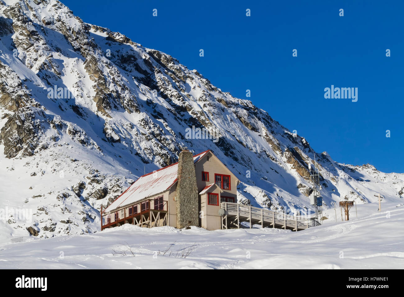 The Visitor Center building at Hatcher Pass's Independence Mine ...