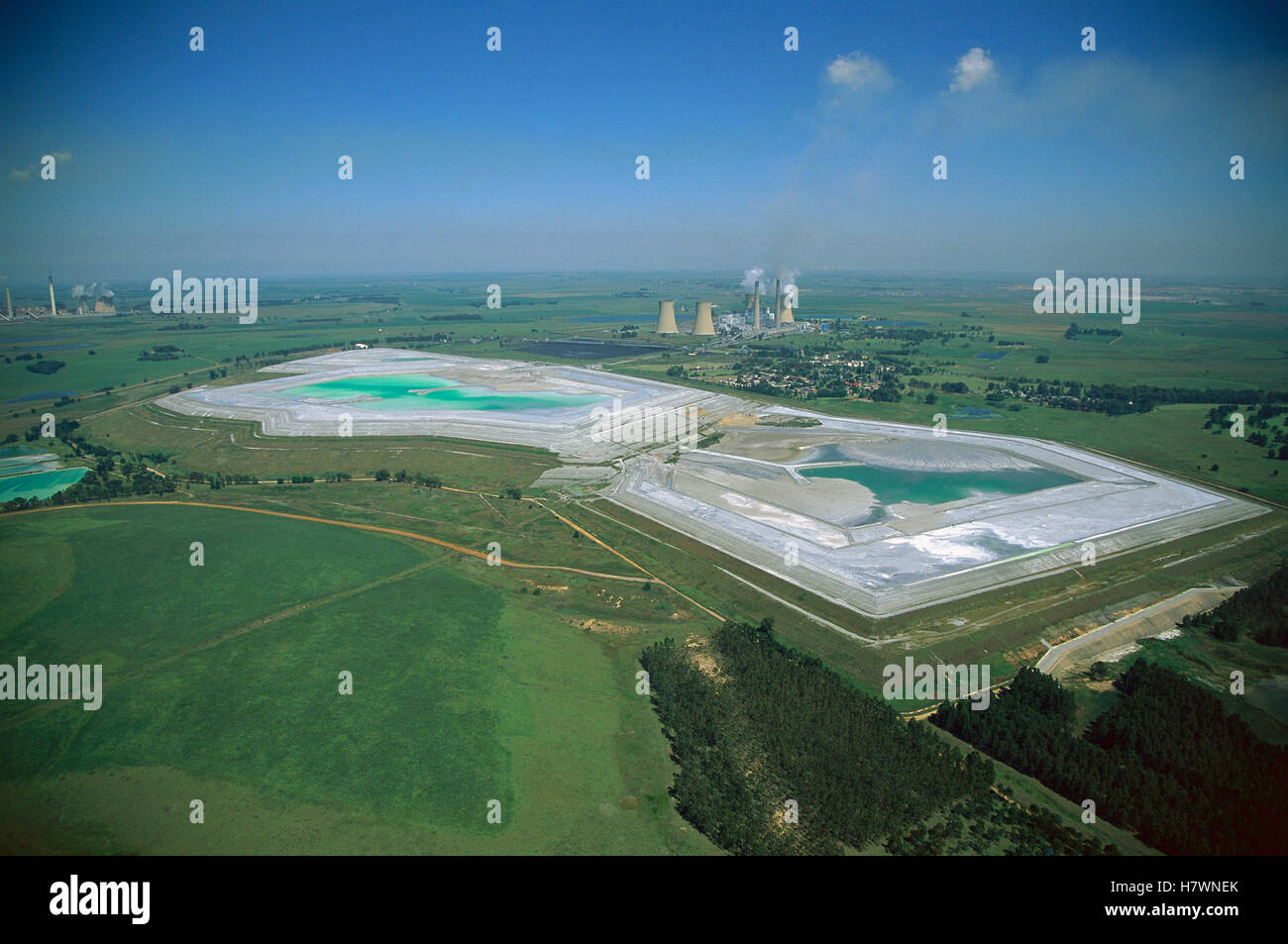 Slime dams at Kriel Power Station, South Africa Stock Photo - Alamy