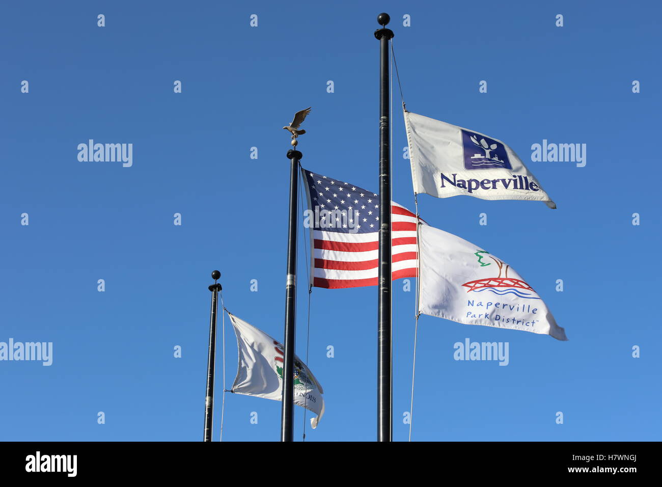 US Flag and Naperville Flag Stock Photo - Alamy
