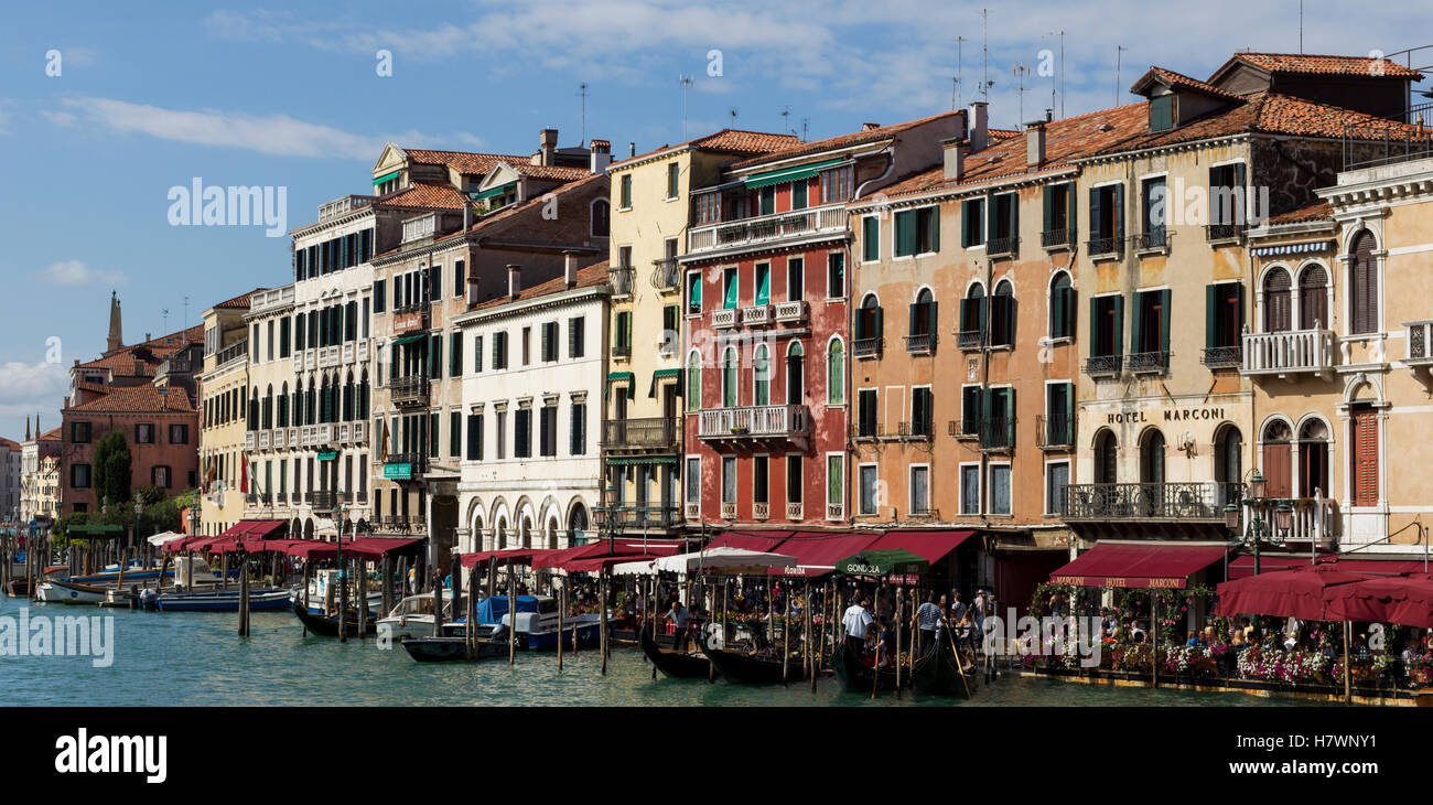 Busy waterfront along a canal; Venice, Italy Stock Photo - Alamy