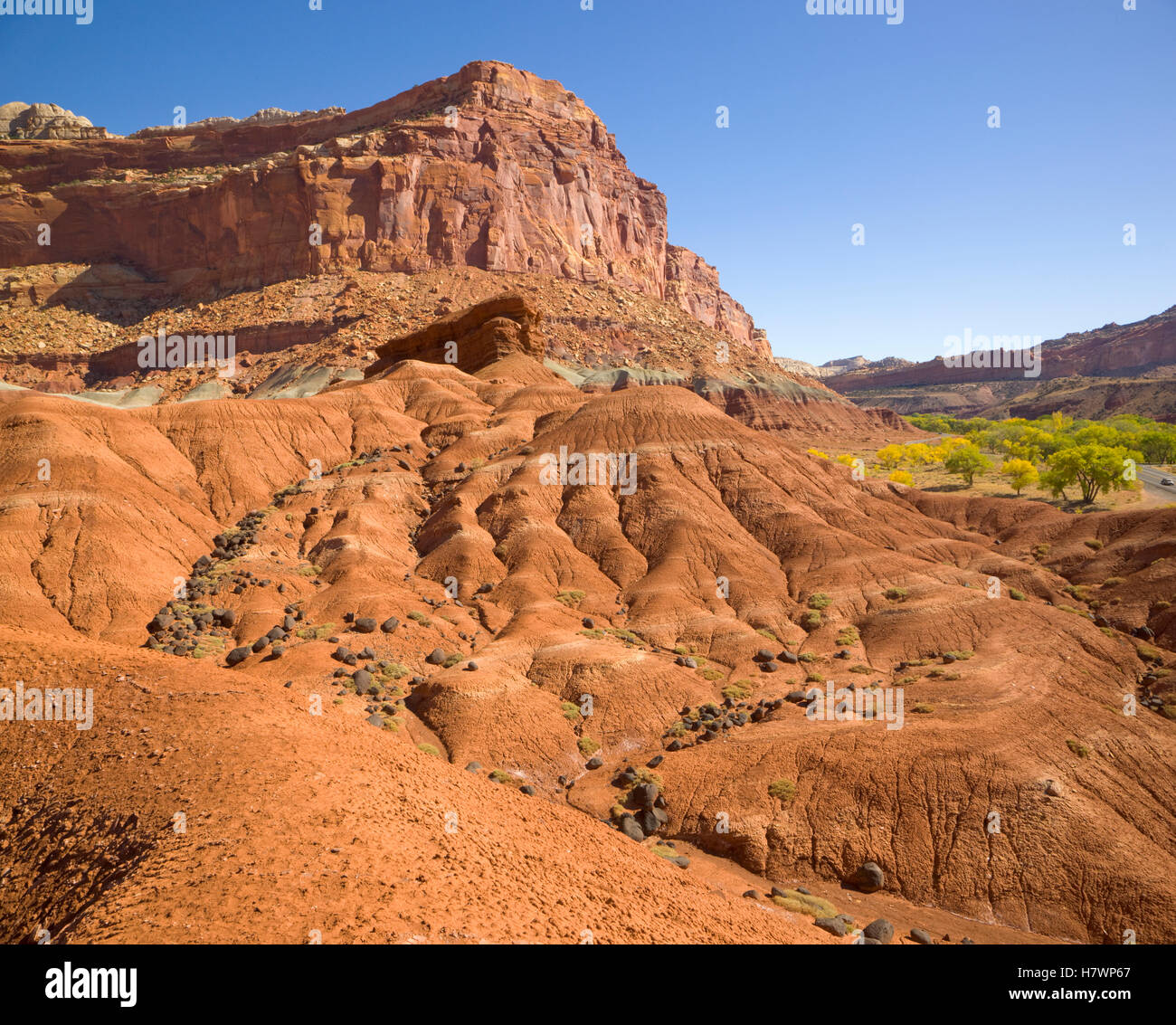 Fluted Wall formation of multi-hued sandstone layers shaped by erosion ...