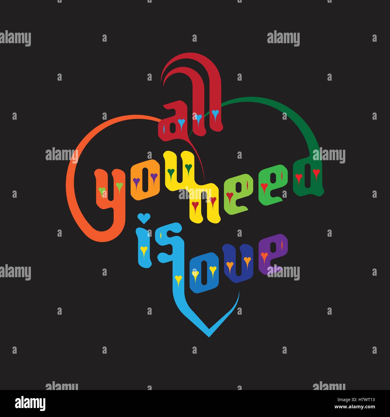 Need love lettering heart Stock Vector Images - Alamy