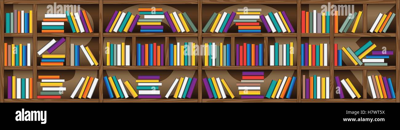 background of library book shelf Stock Vector Image & Art - Alamy