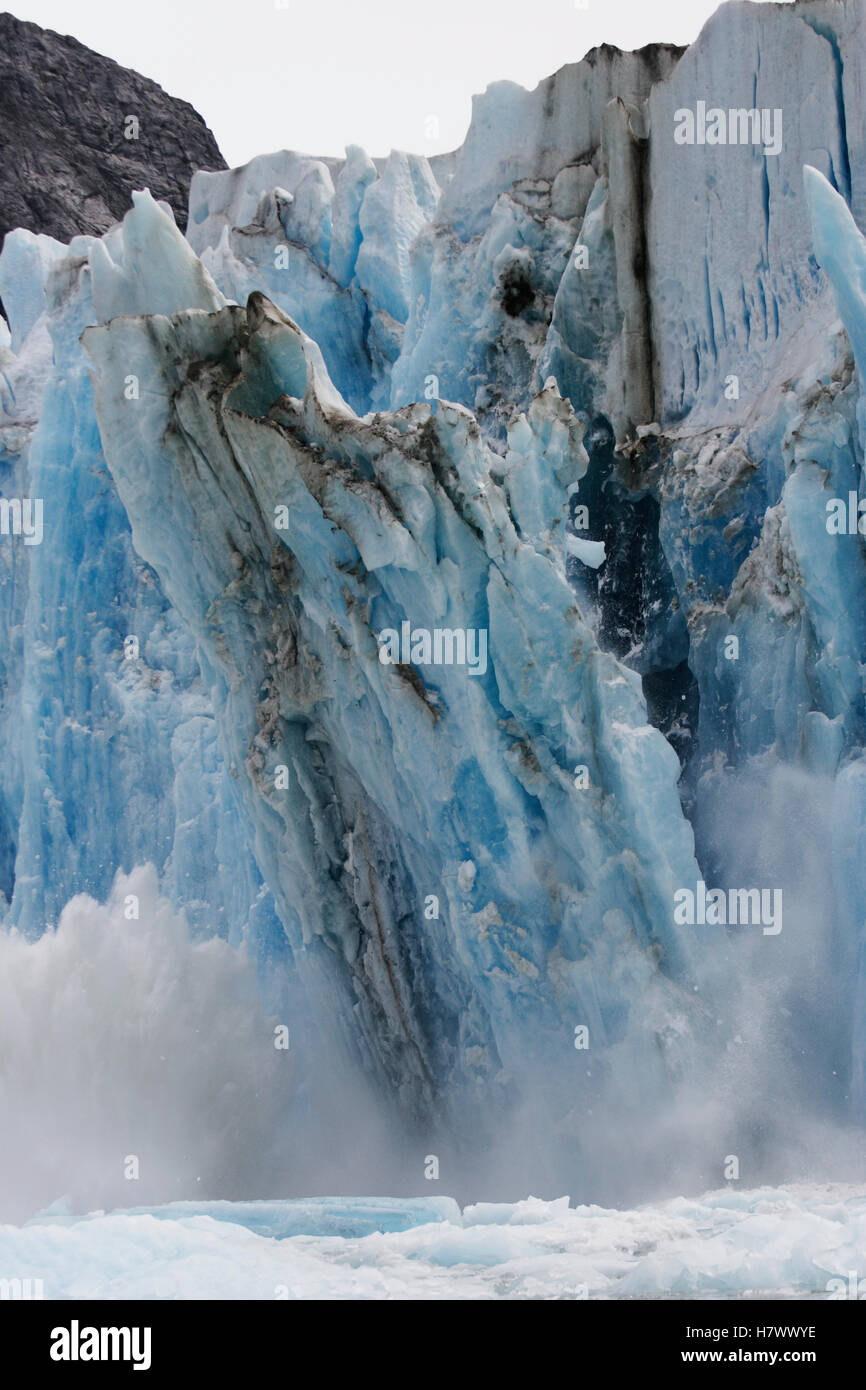 Glacier calving, Alaska Stock Photo - Alamy
