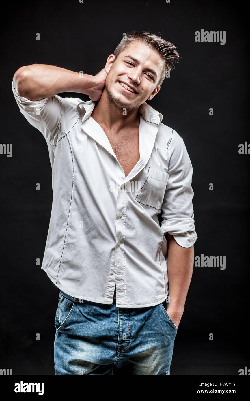 One young man teenager hi-res stock photography and images - Alamy