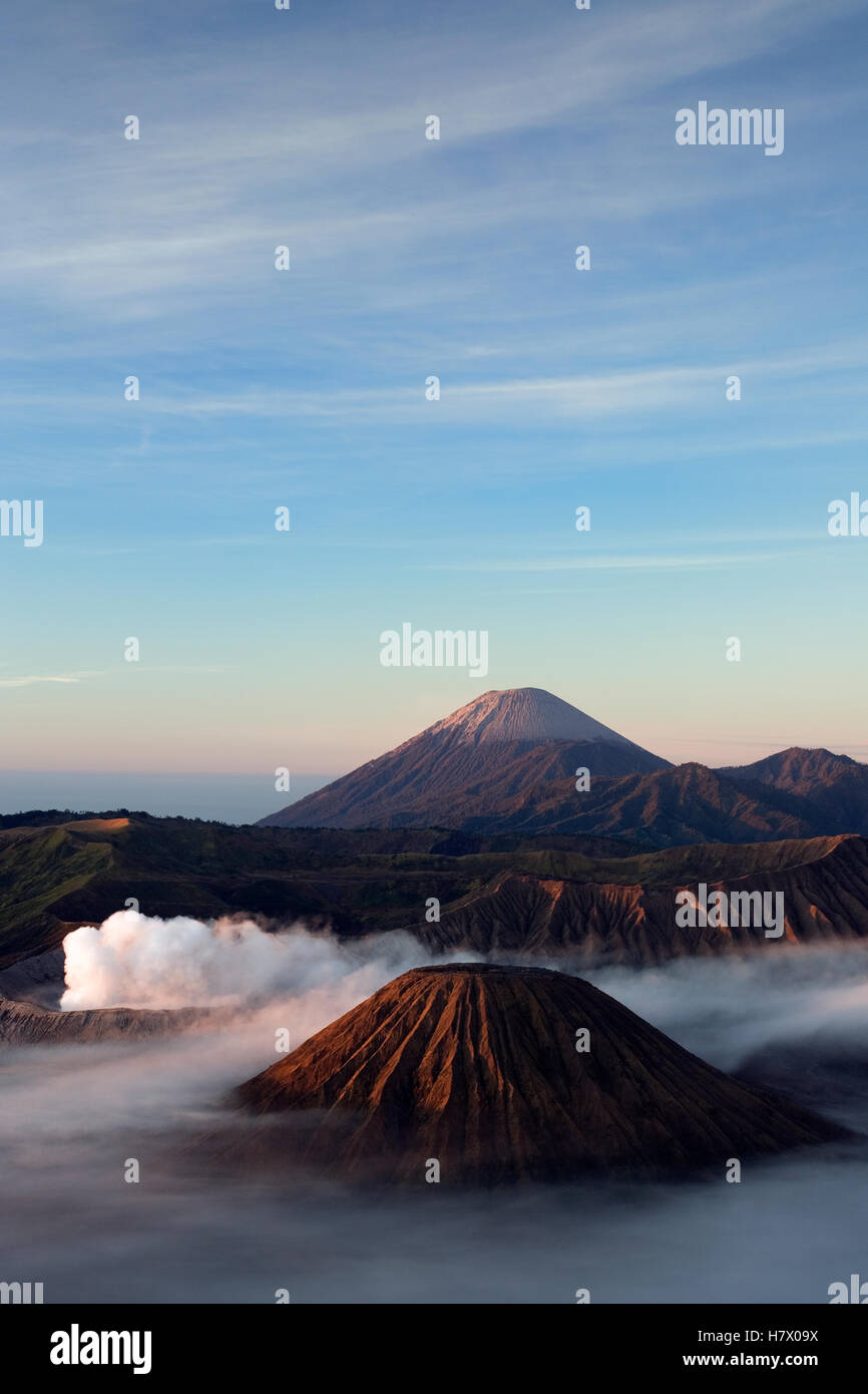 Mount Semeru and Mount Bromo at dawn, Java, Indonesia Stock Photo - Alamy