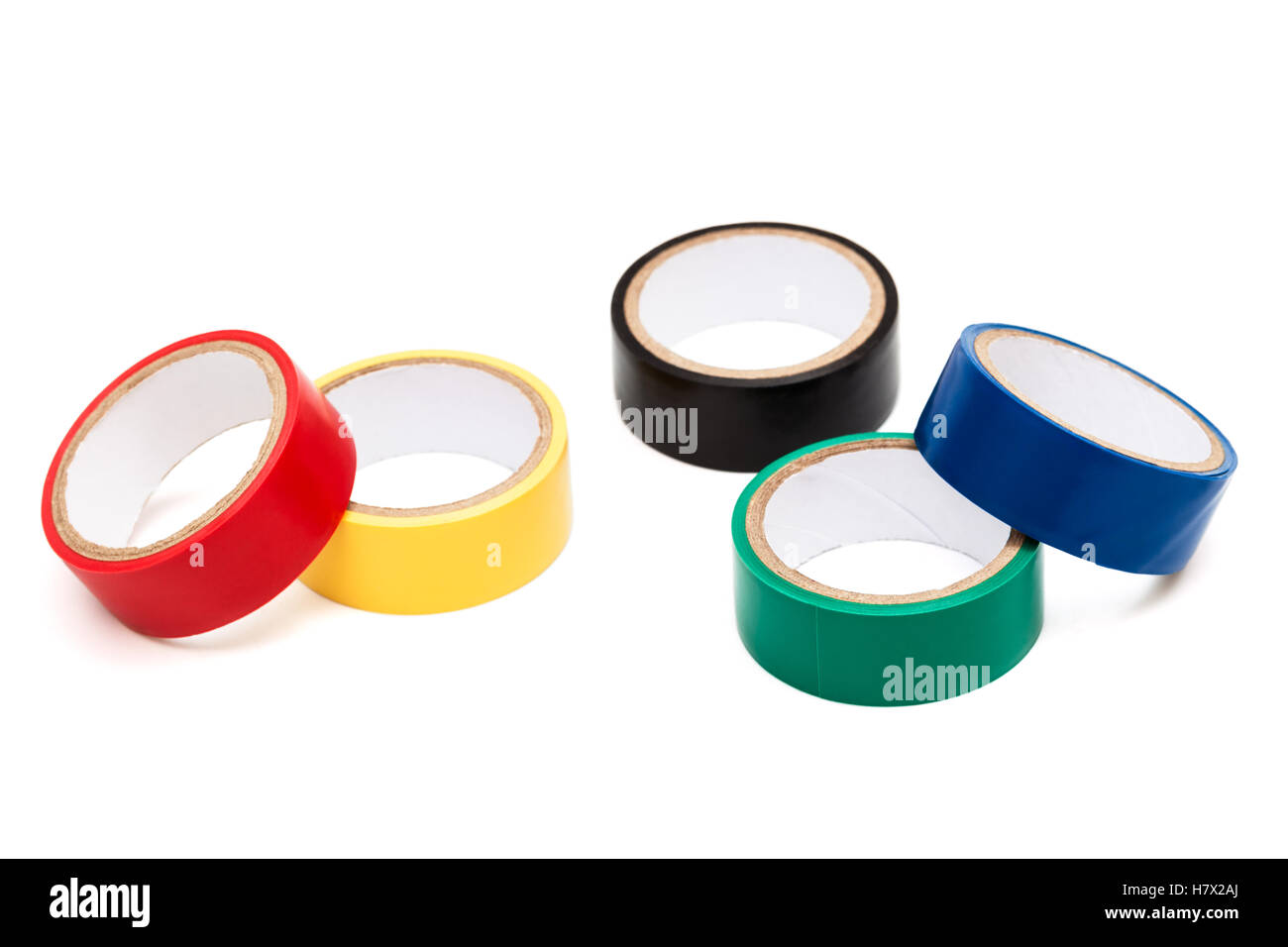 color adhesive tape on white background Stock Photo - Alamy