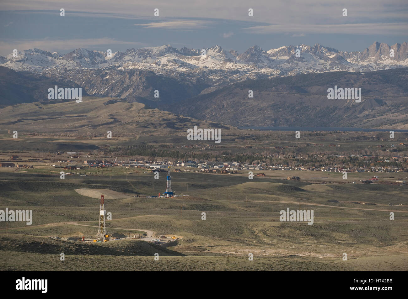 Natural gas drill platforms, Pinedale, Wyoming Stock Photo - Alamy
