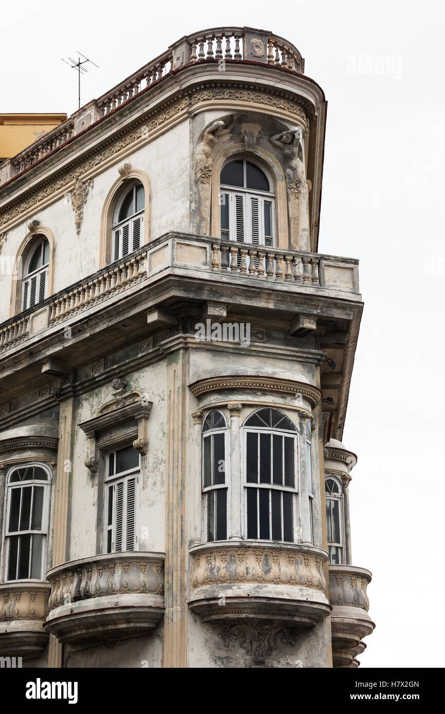 balcony of the old building close up Stock Photo - Alamy