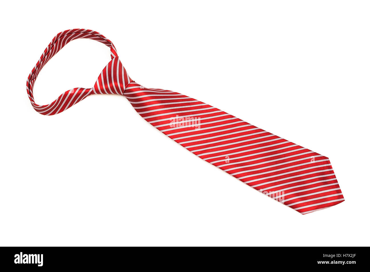 scarlet striped necktie on a white background Stock Photo - Alamy