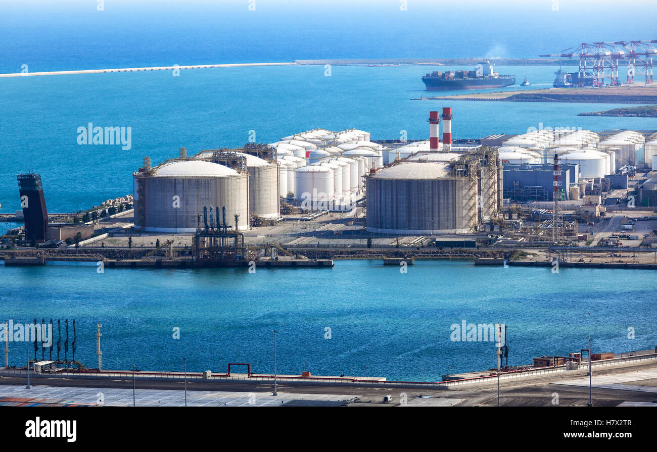 modern sea port on a sunny day Stock Photo - Alamy