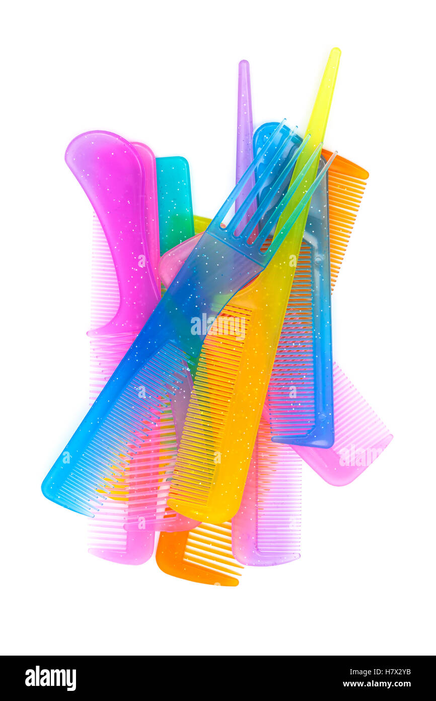 Set of beautiful comb on a white background Stock Photo - Alamy