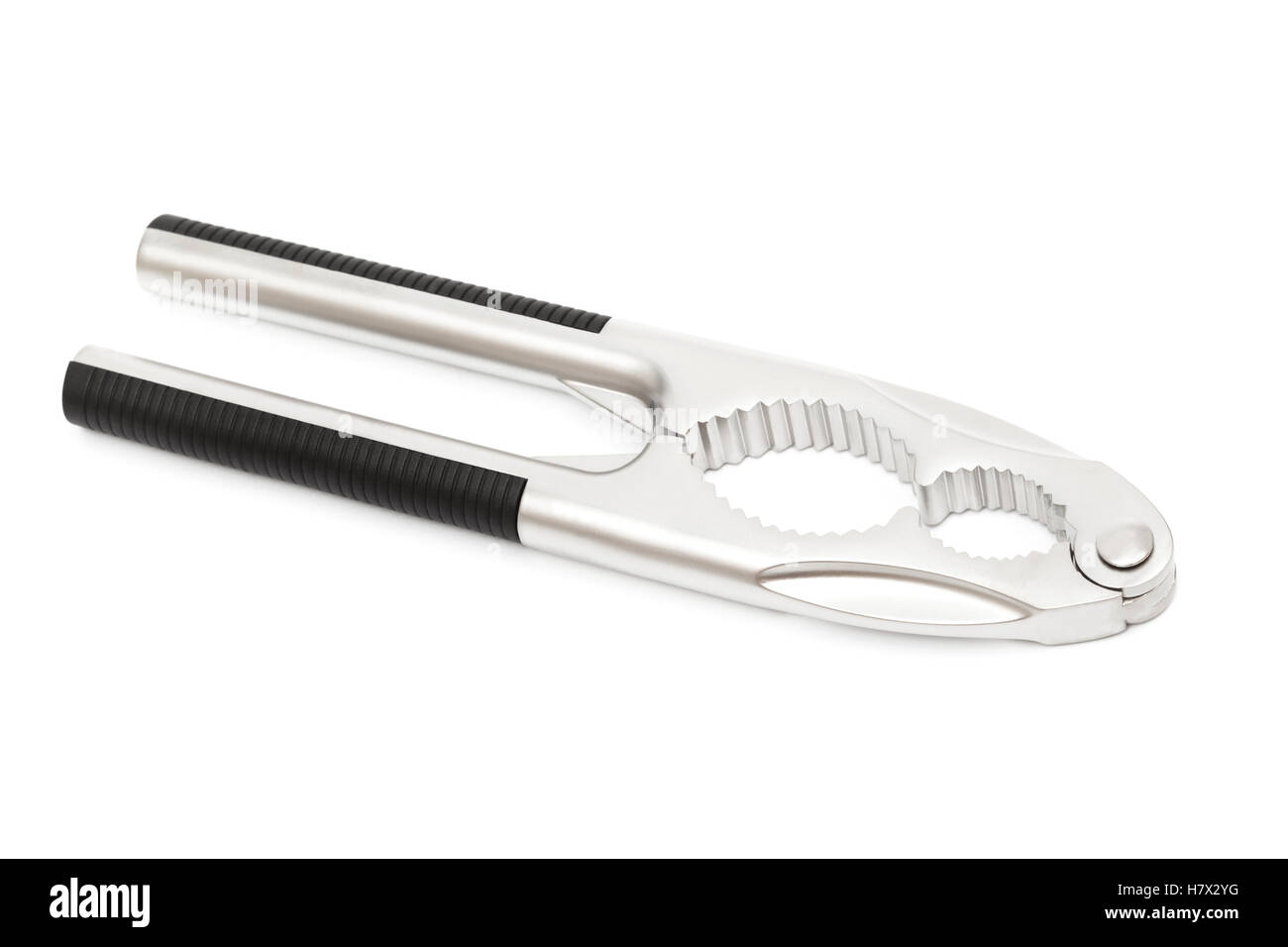 new steel nutcracker on white background Stock Photo - Alamy