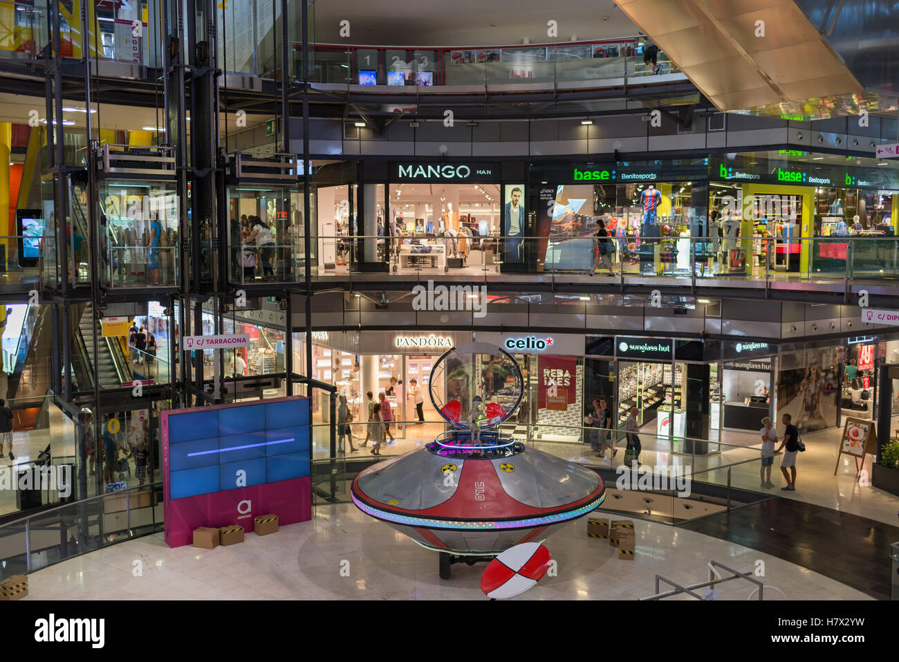 BARCELONA, SPAIN- AUGUST 8 2016:Inside the Arenas shopping center Stock ...