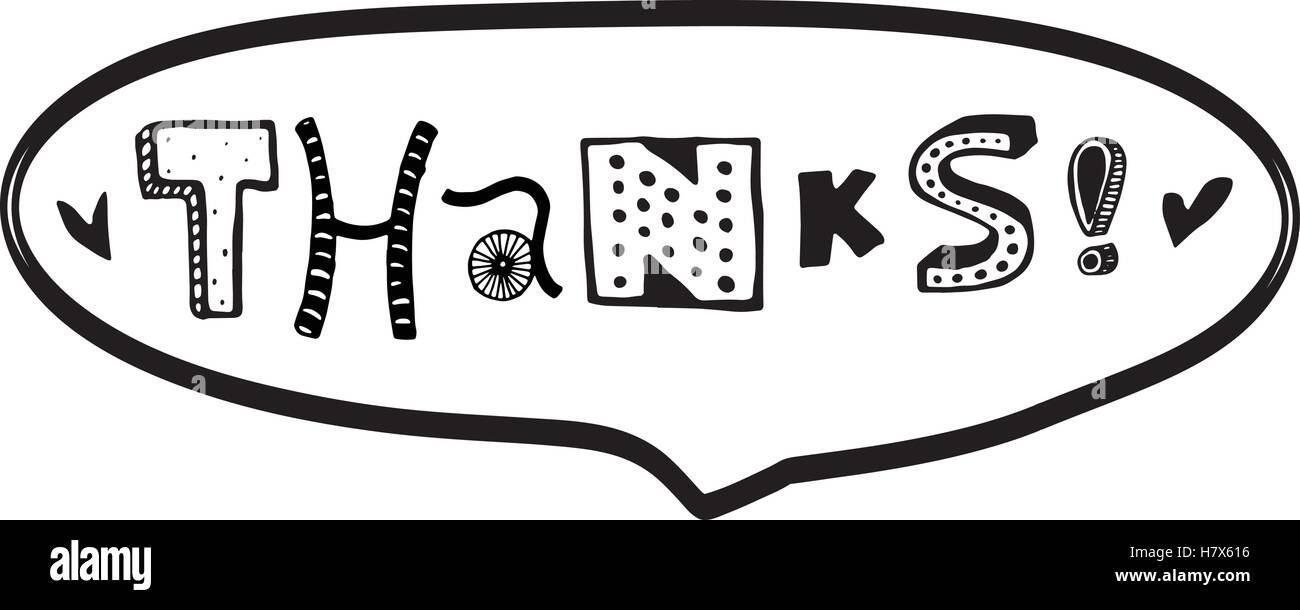 Cute Thank You Script. Greeting card. Thanksgiving day Stock Vector ...