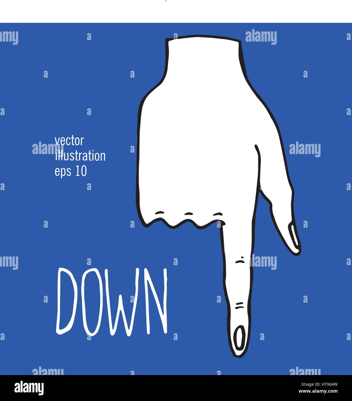 Hand with pointing finger. Showing the direction hand drawn vector ...