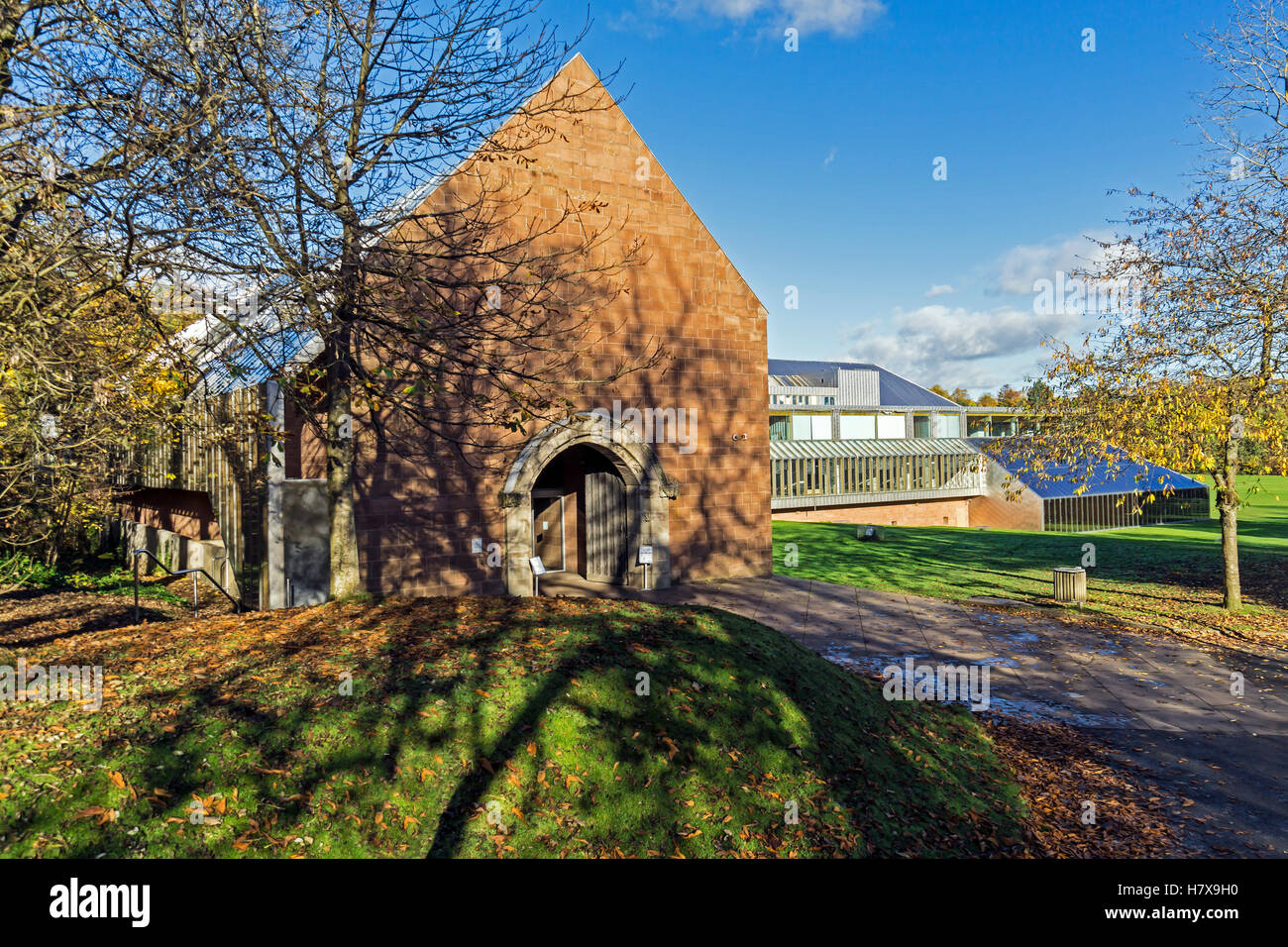 Entrance to the Burrell Collection building in Pollok Country Park ...