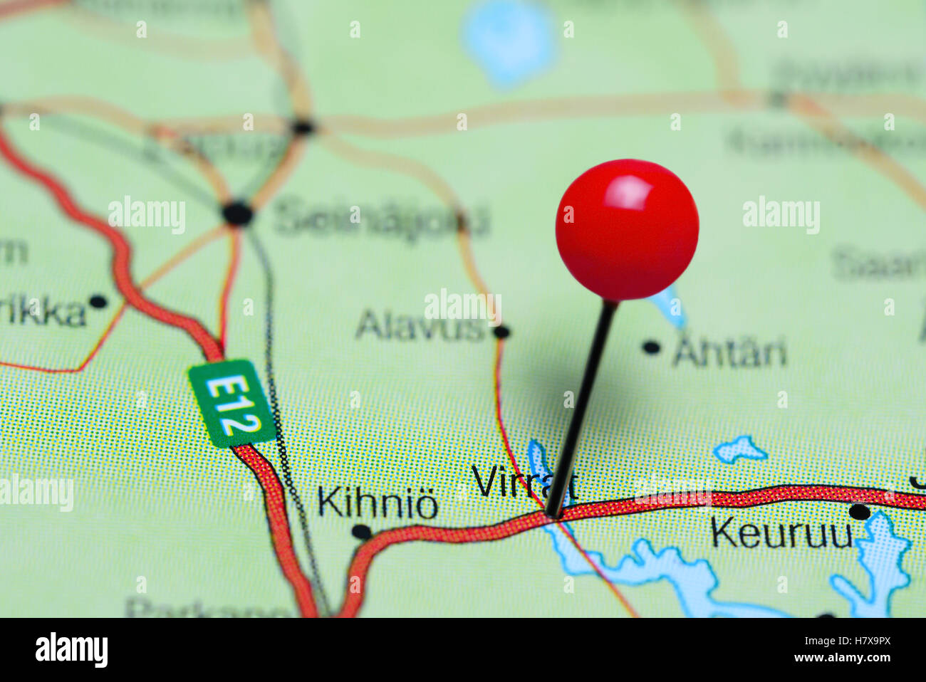Virrat pinned on a map of Finland Stock Photo - Alamy