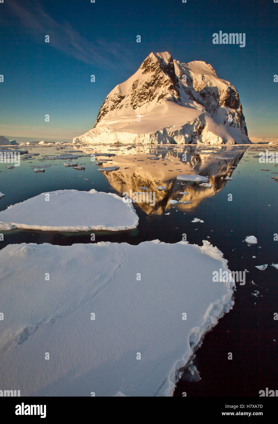 Lemaire Channel reflection at sunset, Antarctic Peninsula, Antarctica ...
