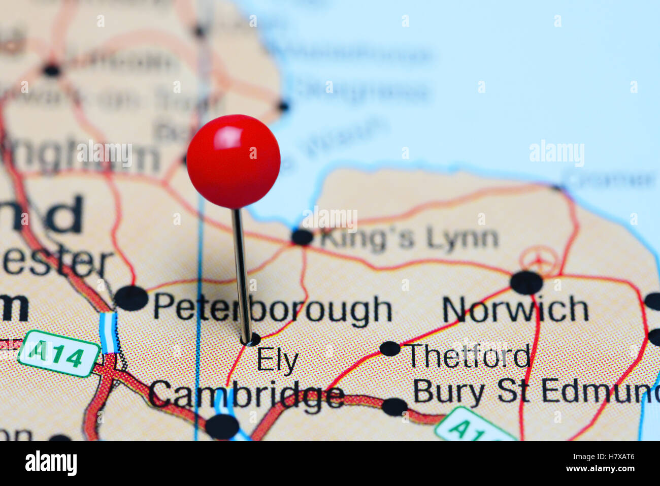 Ely pinned on a map of uk hi-res stock photography and images - Alamy