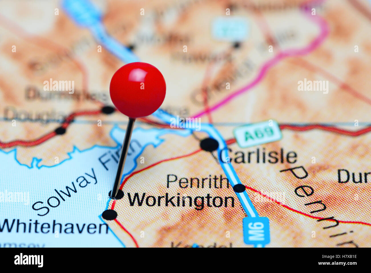 Workington on a map hi-res stock photography and images - Alamy