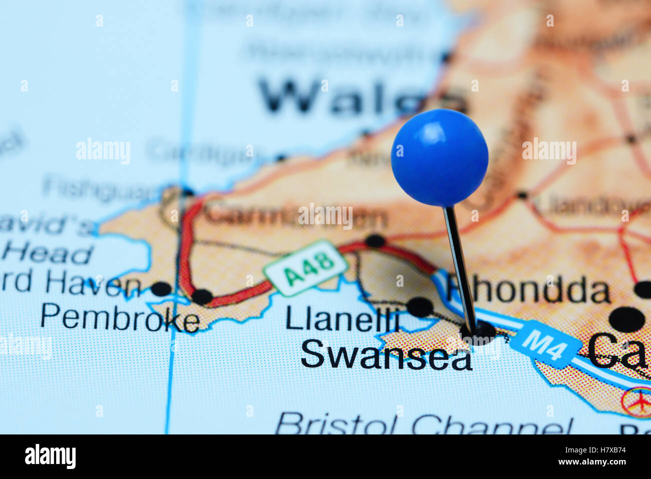 Map of swansea hi-res stock photography and images - Alamy