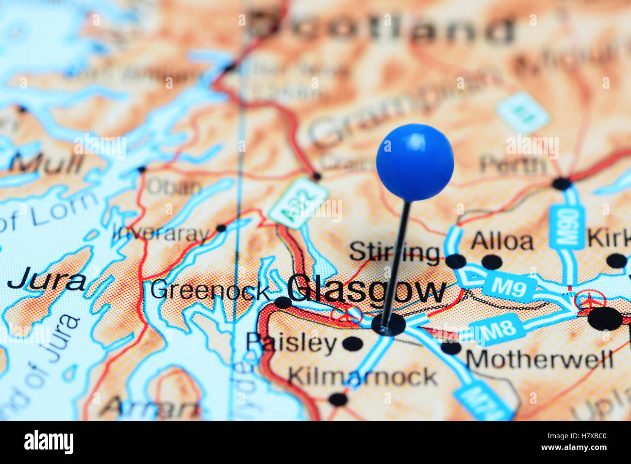Map of glasgow scotland hi-res stock photography and images - Alamy