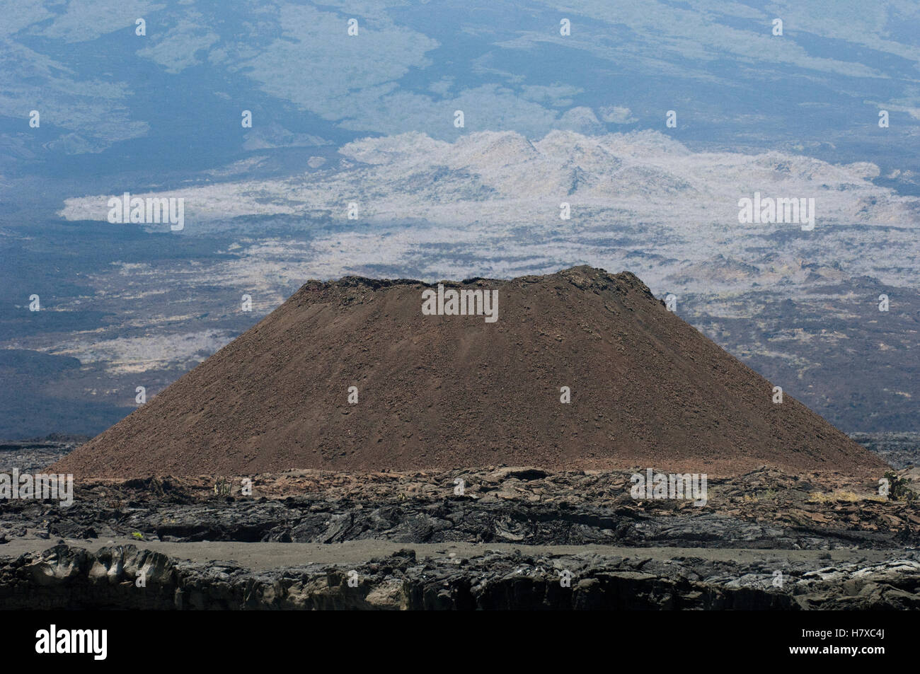 Cerro Azul Volcano, a shield volcano, Isabella Island, Galapagos ...