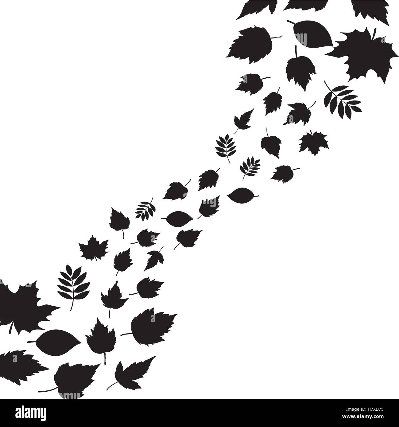 Leaves icon. Autumn season floral garden and nature theme. Silhouette ...