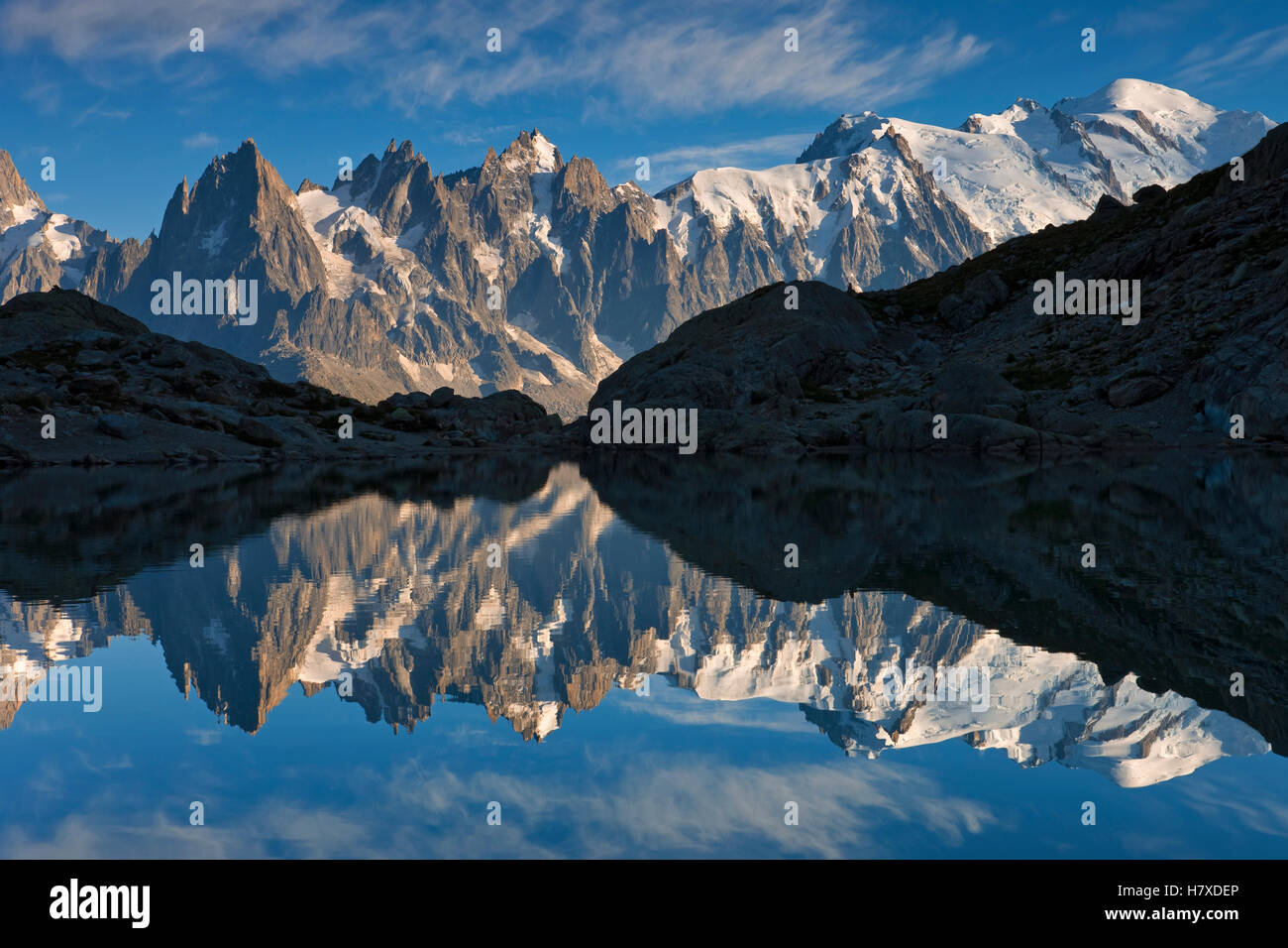 Lac Blanc with reflection of Mont Blanc, France Stock Photo - Alamy